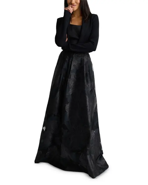 St. John Floral Burnout Organza Skirt