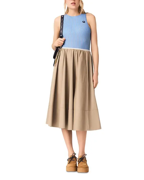 Maje Midi Cotton A-line Skirt