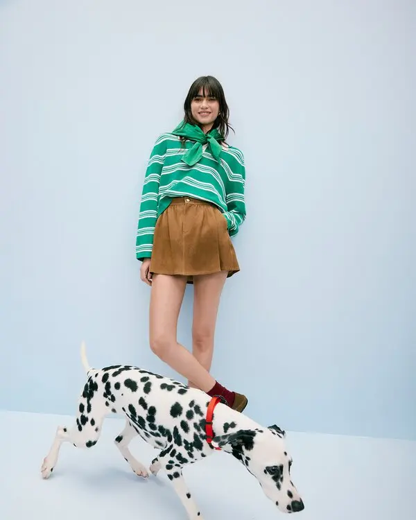 Maje Mini Suede Skirt - Camel
