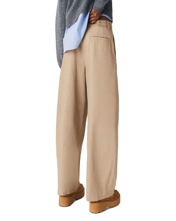 Maje Cotton Balloon Trousers - Mastic Beige