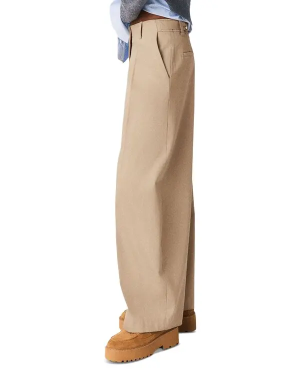Maje Cotton Balloon Trousers - Mastic Beige