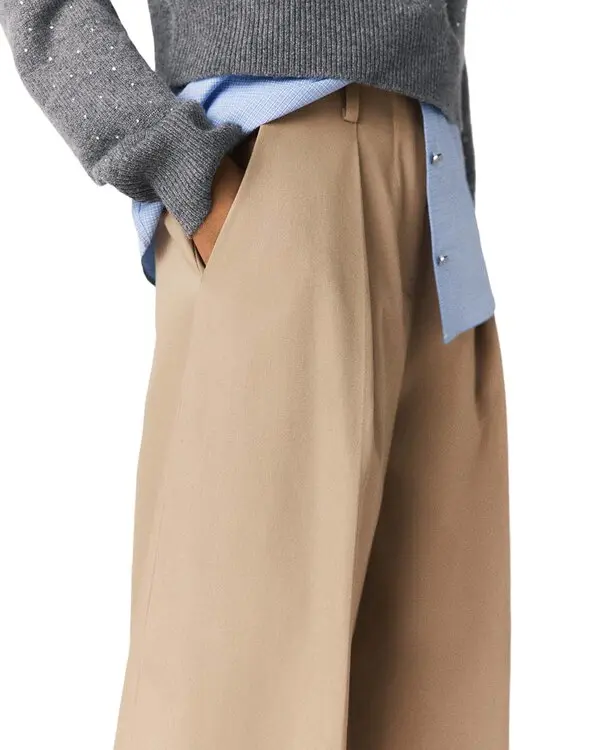 Maje Cotton Balloon Trousers - Mastic Beige