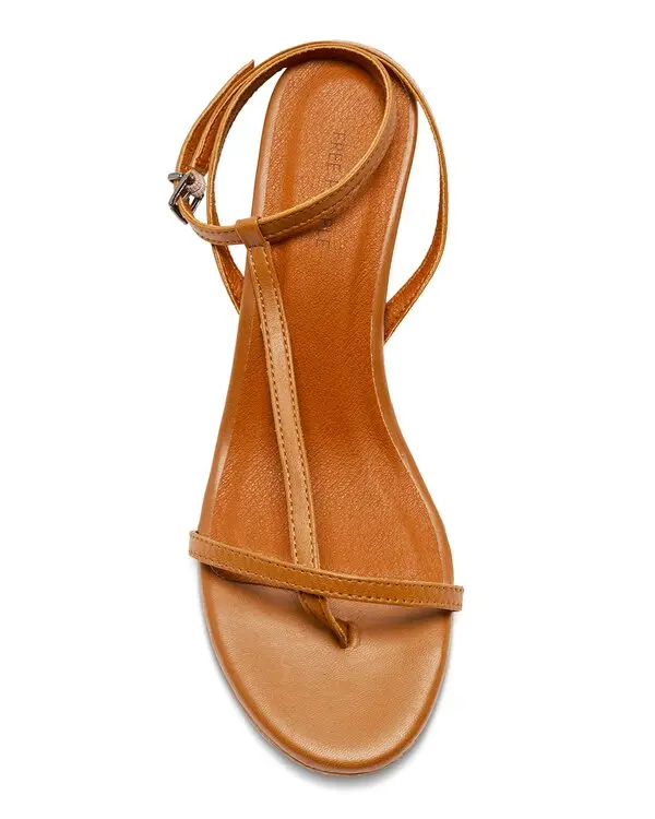 Free People La La Land Strappy Sandals - Tan Leather
