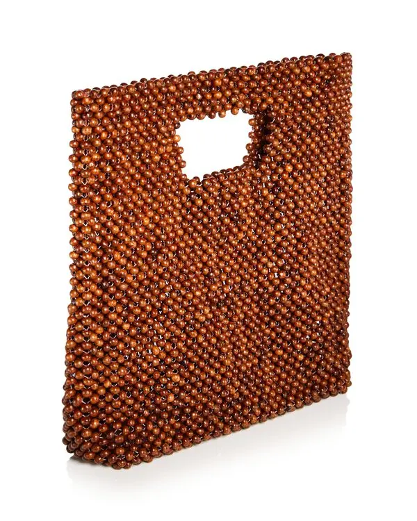 Aqua Wooden Bead Envelope Bag