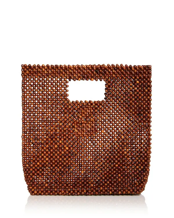 Aqua Wooden Bead Envelope Bag