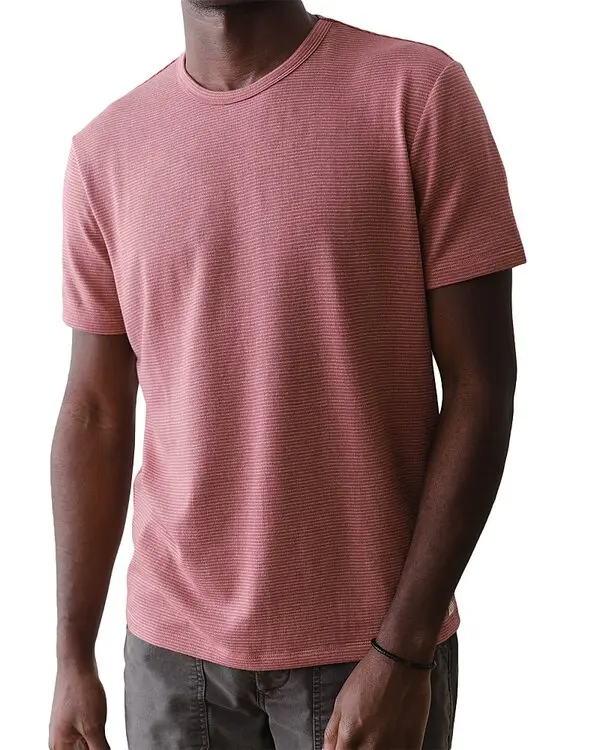 Marine Layer Signature Jacquard Crew Tee - Withered Rose