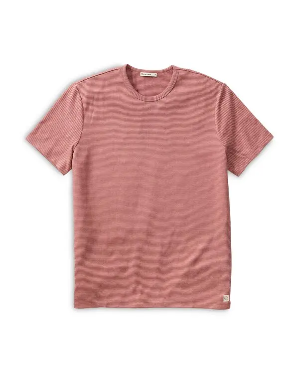 Marine Layer Signature Jacquard Crew Tee - Withered Rose