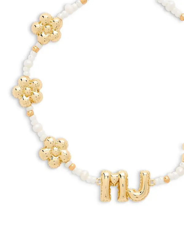 Marc Jacobs The Beaded Mj Balloon Bracelet - Gold/cream