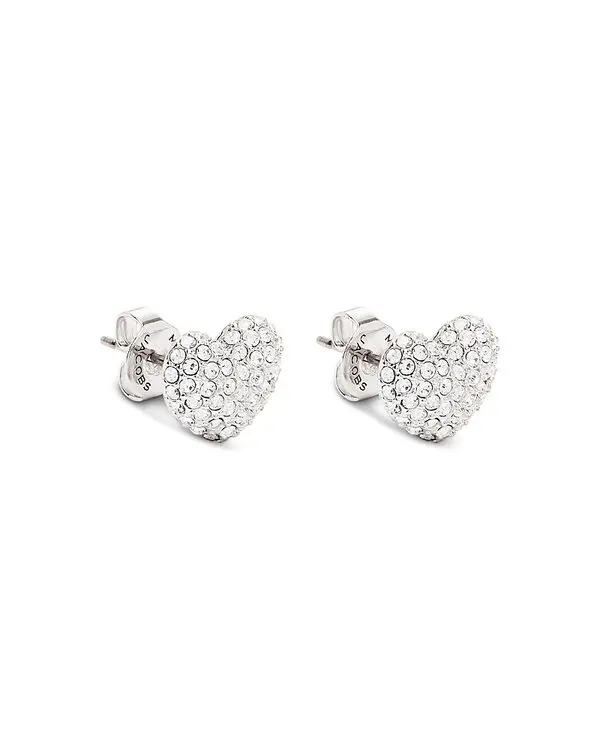 Marc Jacobs The Heart Pave Earrings - Silver/crystal