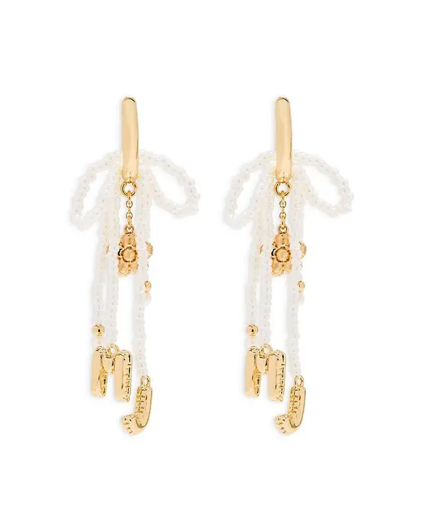 Marc Jacobs The Beaded Mj Balloon Earrings - Gold/cream
