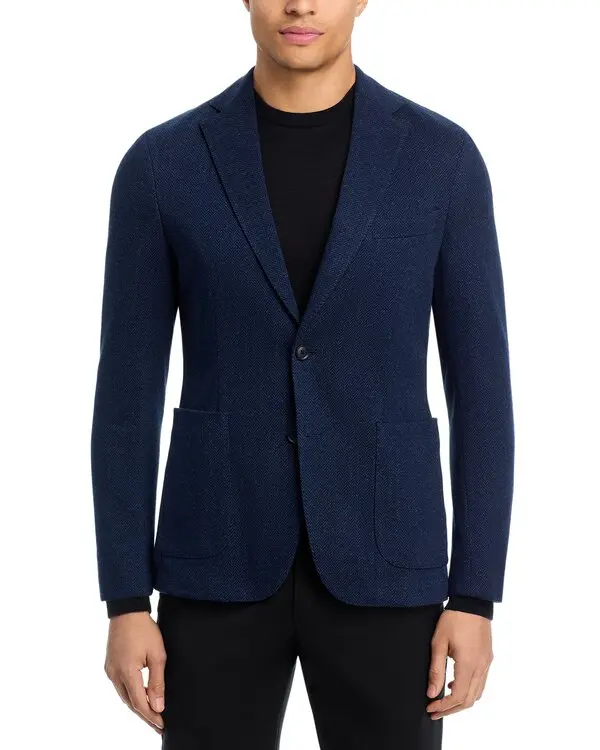 BOSS Hanry Jersey Herringbone Sport Coat - Dark Blue