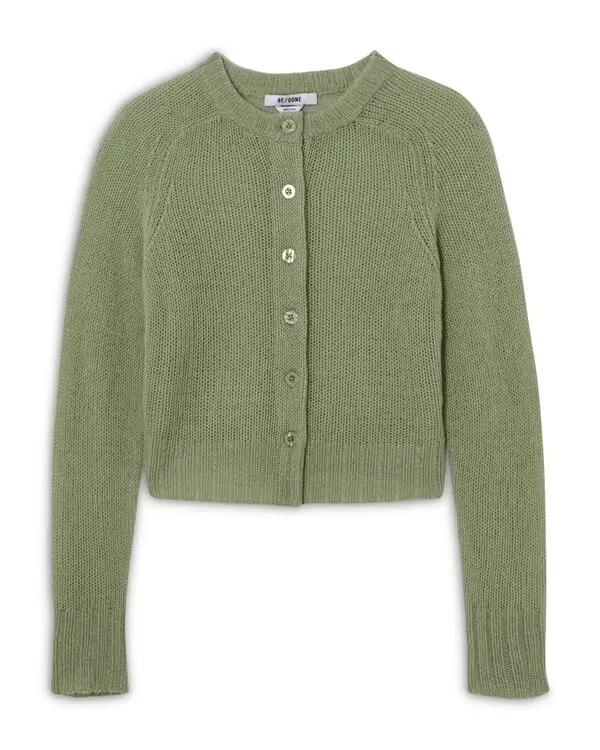 RE/DONE Slim Cashmere Cardigan Sweater - Melon