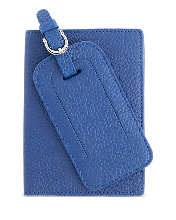 ROYCE NEW YORK Rfid Passport Case Luggage Tag Travel Set - Cobalt Blue