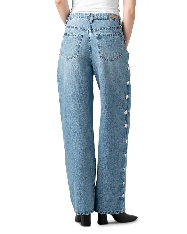 Blanknyc High-rise Straight Jeans With Studded Detail