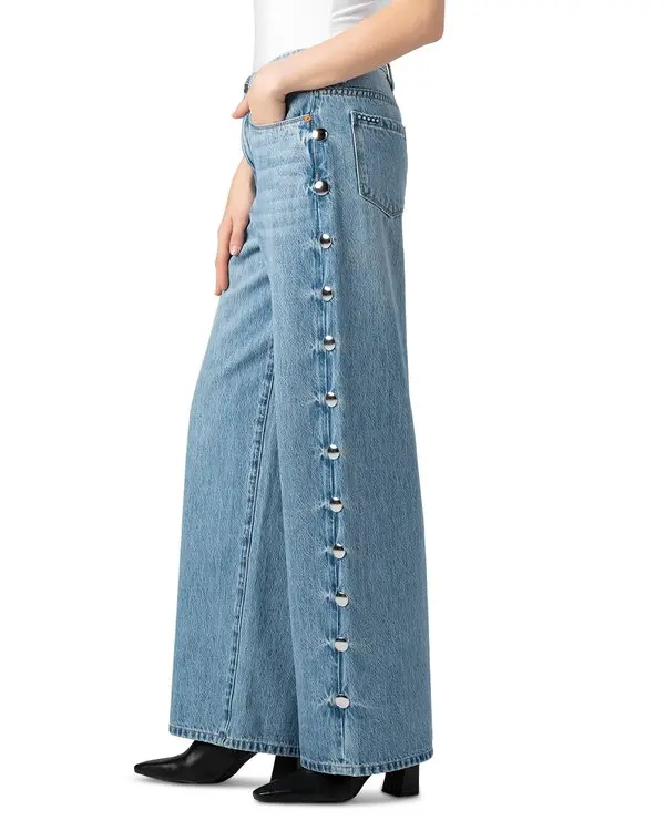 Blanknyc High-rise Straight Jeans With Studded Detail