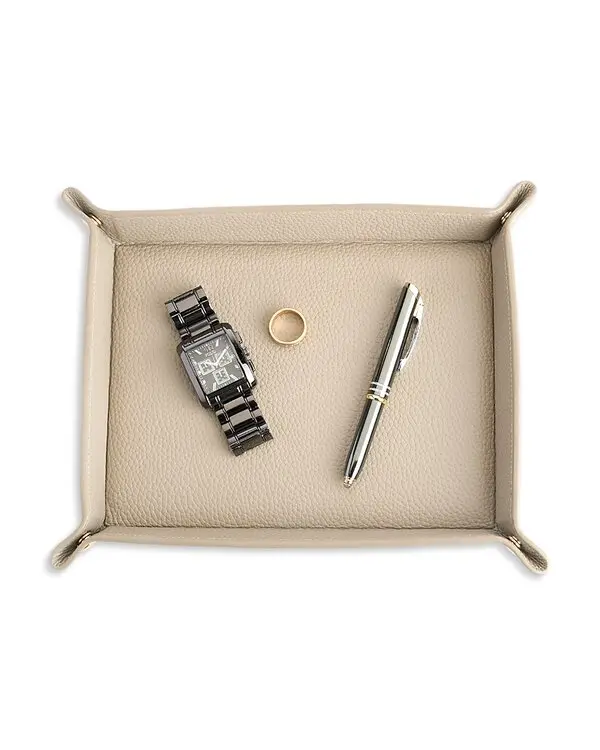 ROYCE NEW YORK Large Catchall Valet Tray - Taupe