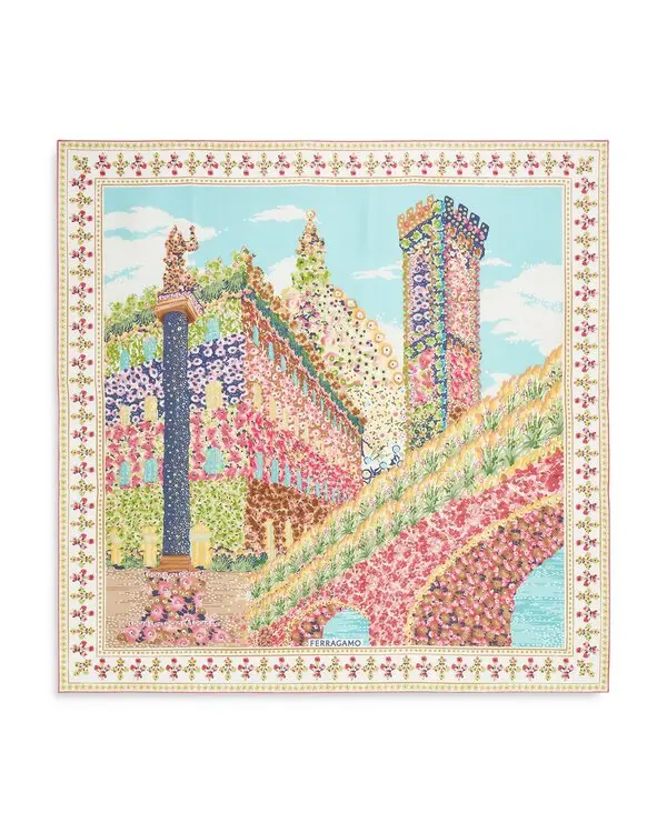 FERRAGAMO Palazzo Print Silk Scarf