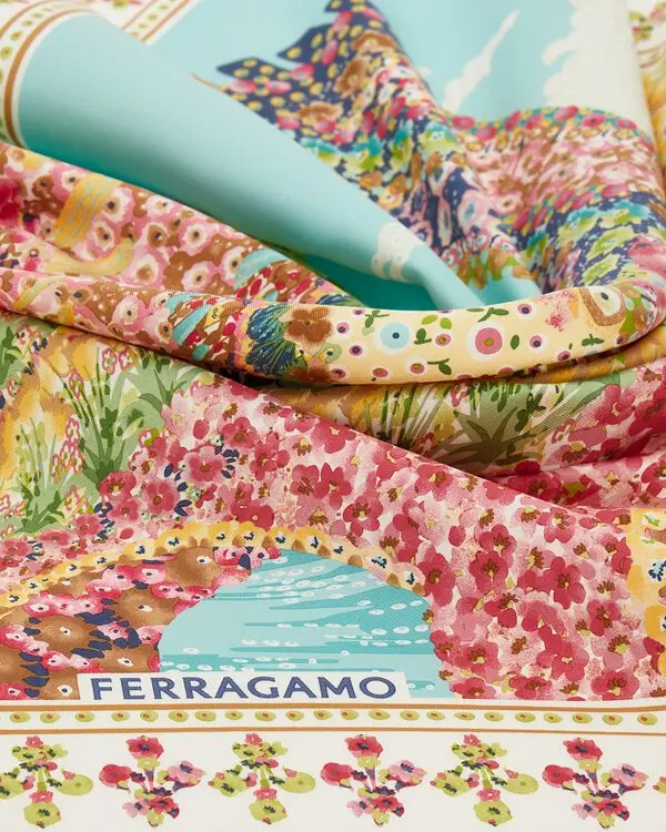 FERRAGAMO Palazzo Print Silk Scarf