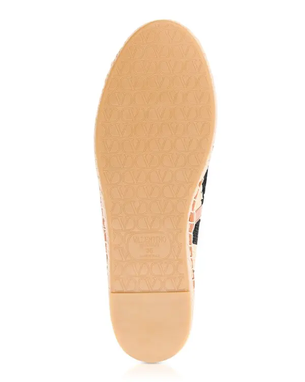 Valentino Garavani Vlogo Espadrille Mule Flats - Natural/black
