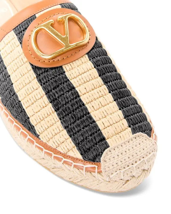 Valentino Garavani Vlogo Espadrille Mule Flats - Natural/black