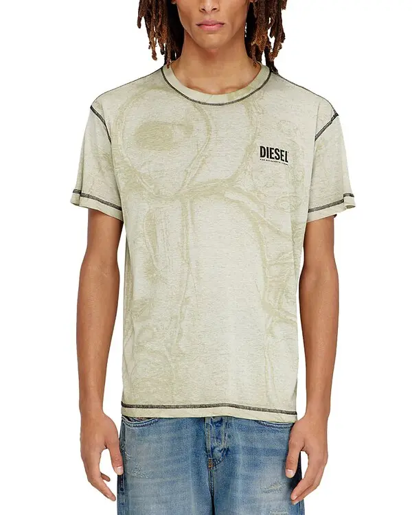 DIESEL® Regular Fit Logo T-shirt - Grey