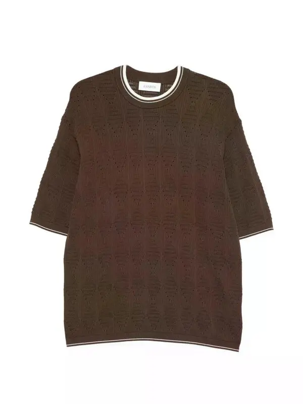 LANEUS Openwork Knit T-shirt