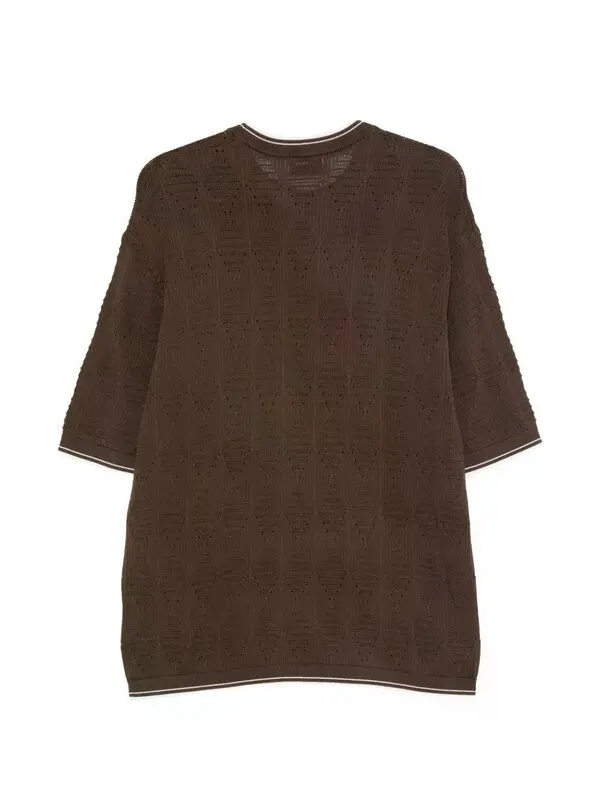 LANEUS Openwork Knit T-shirt