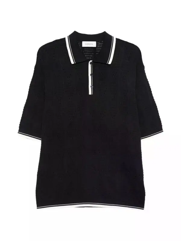 LANEUS Contrasting-trim Polo Shirt