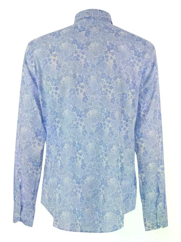 Fedeli Floral-print Shirt - Blue