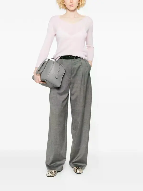 BEYOU V-neck Long Sleeve Sweater - Pink