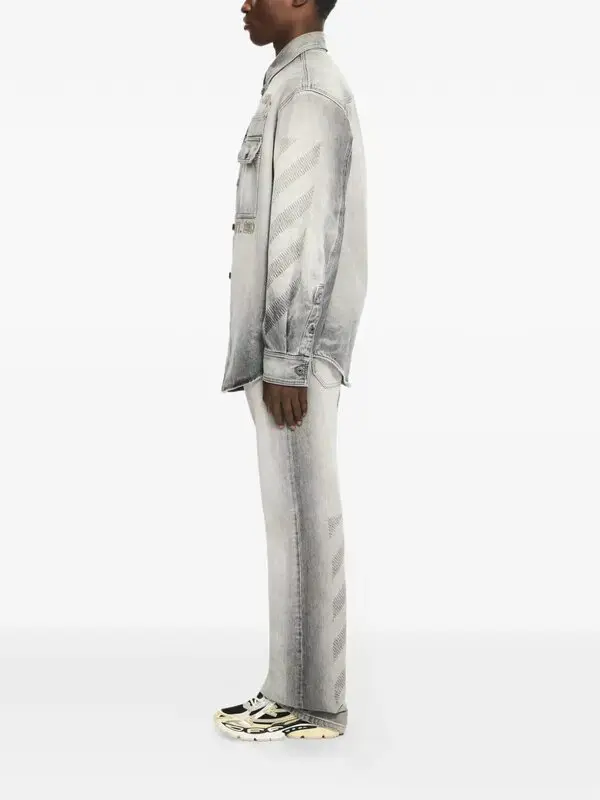 Off-White Diagonal Embroidery Faded Overshirt