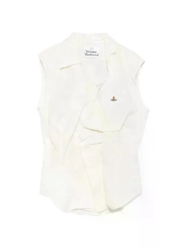 VIVIENNE WESTWOOD Draped Sleeveless Shirt With Orb Logo