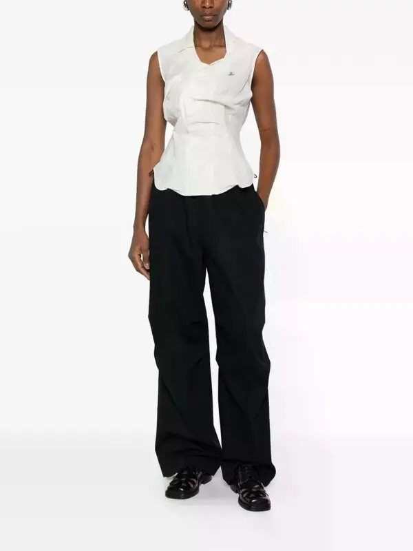 VIVIENNE WESTWOOD Draped Sleeveless Shirt With Orb Logo
