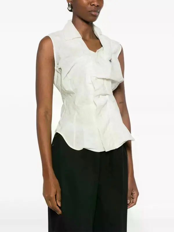 VIVIENNE WESTWOOD Draped Sleeveless Shirt With Orb Logo
