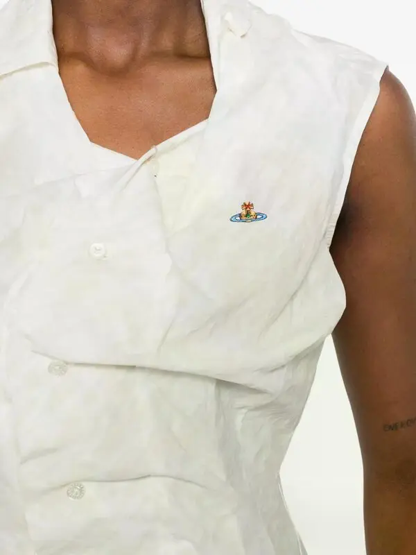 VIVIENNE WESTWOOD Draped Sleeveless Shirt With Orb Logo