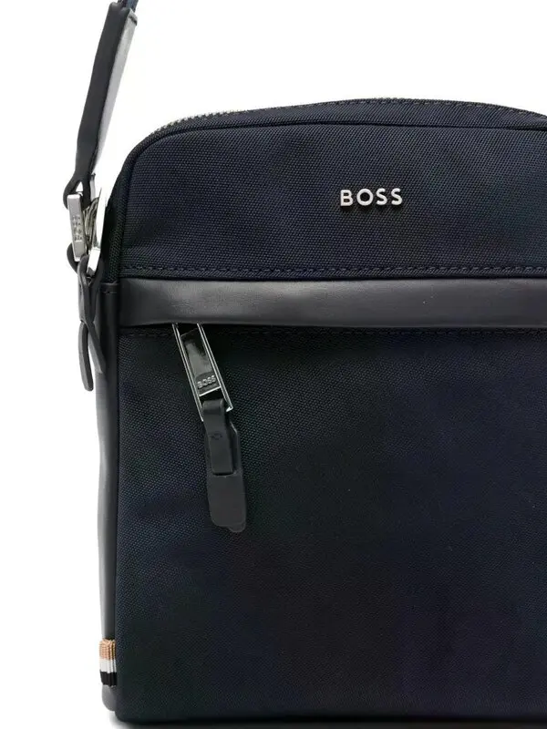 BOSS Messenger Bag With Leather Trims