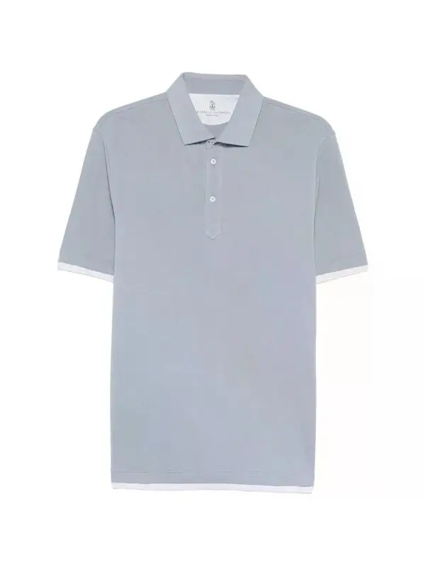 Brunello Cucinelli Buttoned Short-sleeve Polo Shirt - Blue