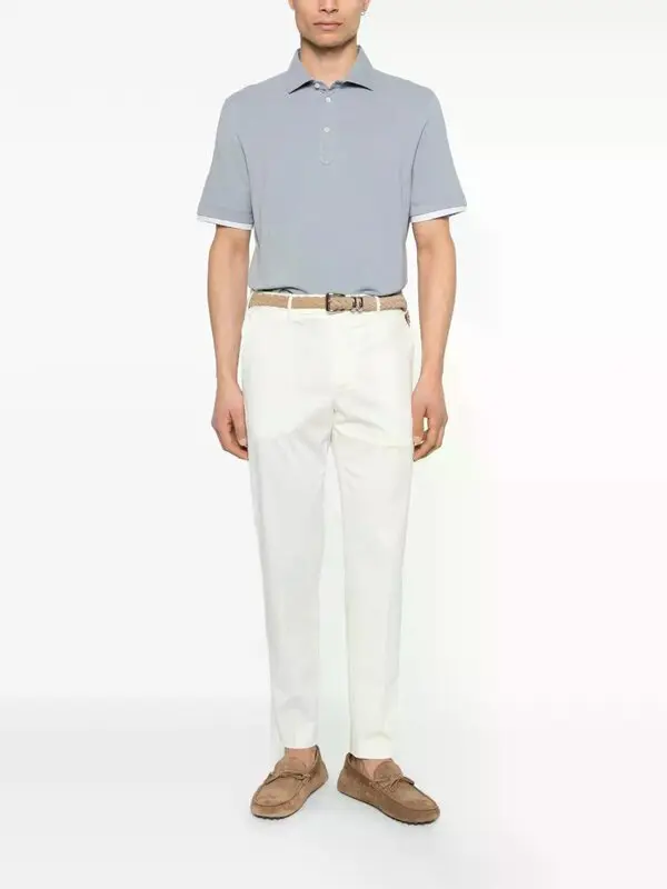 Brunello Cucinelli Buttoned Short-sleeve Polo Shirt - Blue