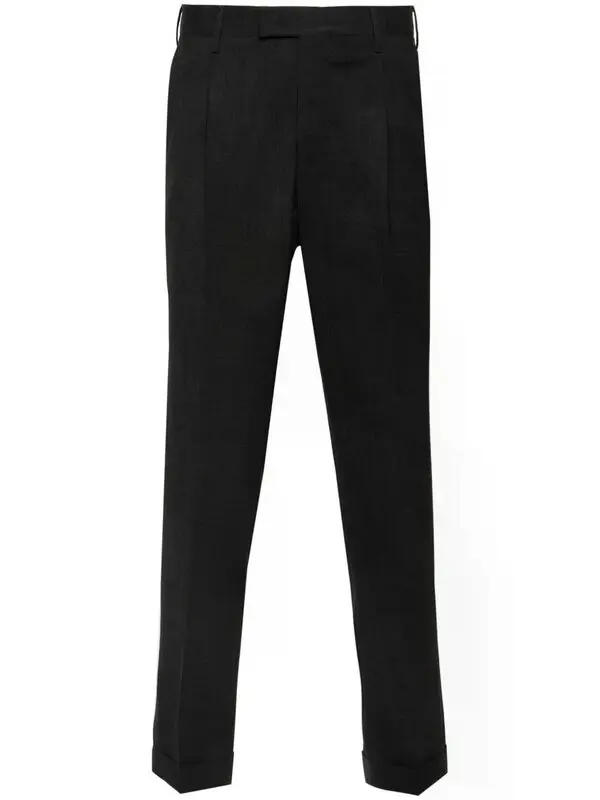 PT TORINO Pleated Slim-cut Trousers - Grey