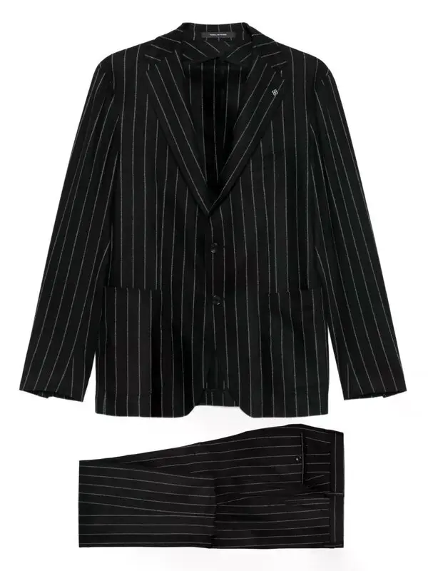 Tagliatore Pinstripe Suit - Black