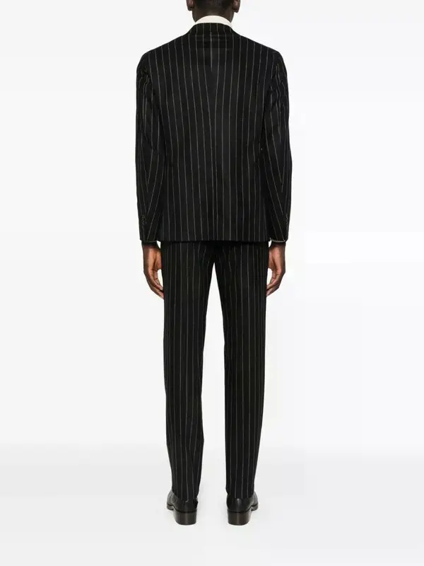 Tagliatore Pinstripe Suit - Black