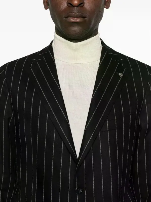 Tagliatore Pinstripe Suit - Black