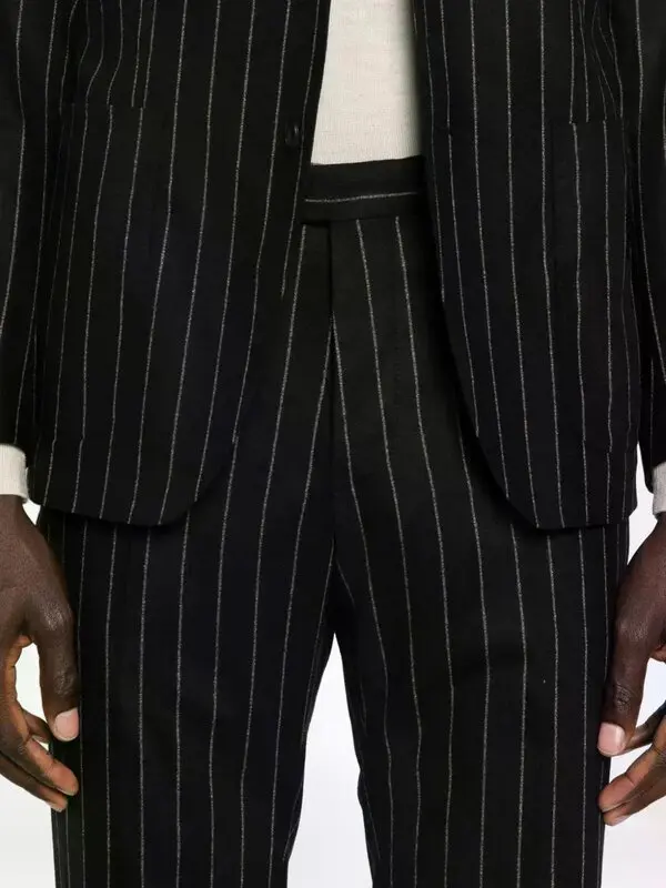 Tagliatore Pinstripe Suit - Black