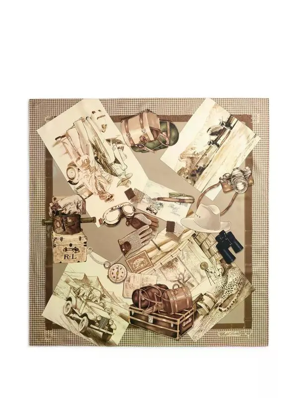 Ralph Lauren Purple Label Printed Silk Bandana - Neutrals