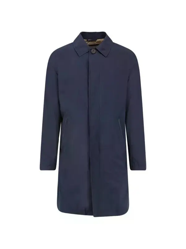 Corneliani Button Leather Trim Coat