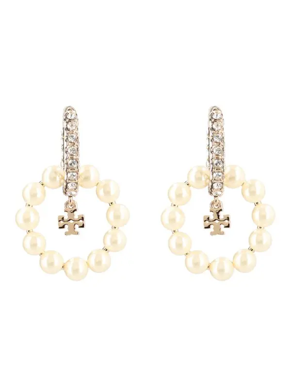 Tory Burch Kira Pearl And Rhinestone Earrings - White