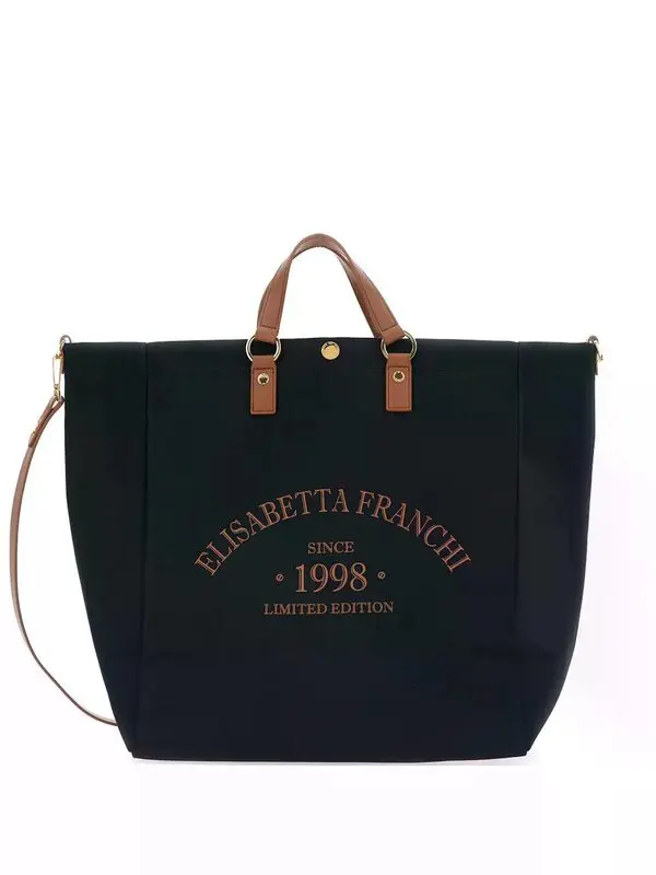 Elisabetta Franchi Logo-lettering Tote Bag - Black