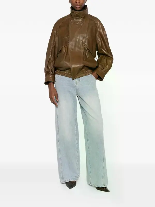 ELEH Button-fastening Wide-leg Jeans