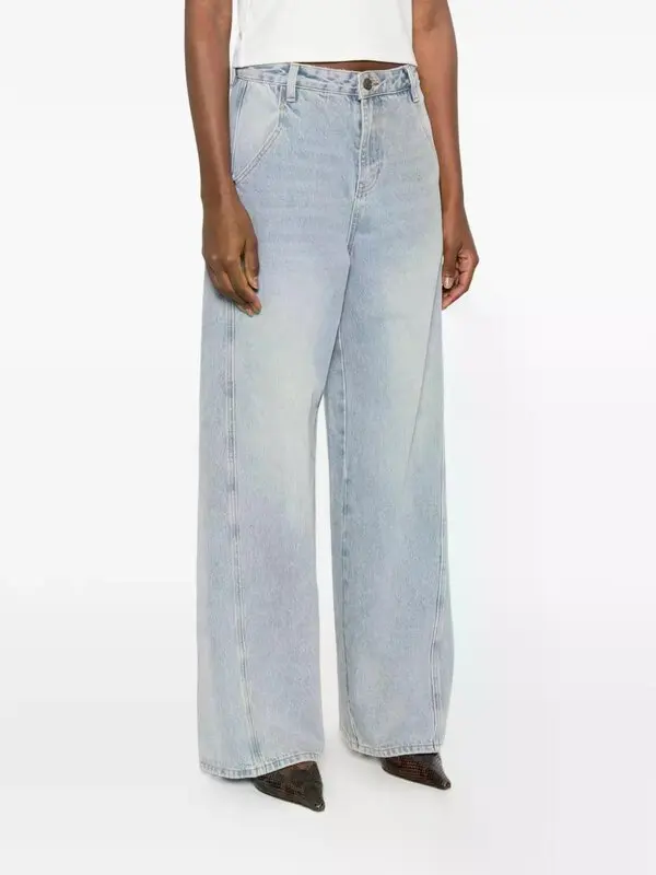 ELEH Button-fastening Wide-leg Jeans