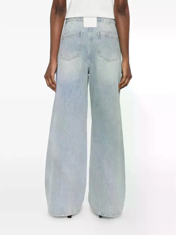 ELEH Button-fastening Wide-leg Jeans